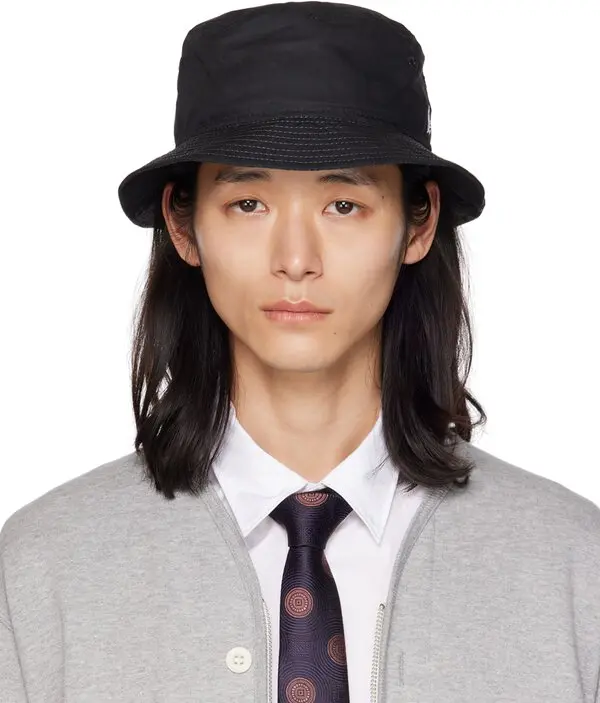 ハット Yohji Yamamoto X NEW ERA WHITE DHALIA MOTIF BUCKET-01 HAT Yohji Yamamoto Black New Era Edition White Dahlia Motif